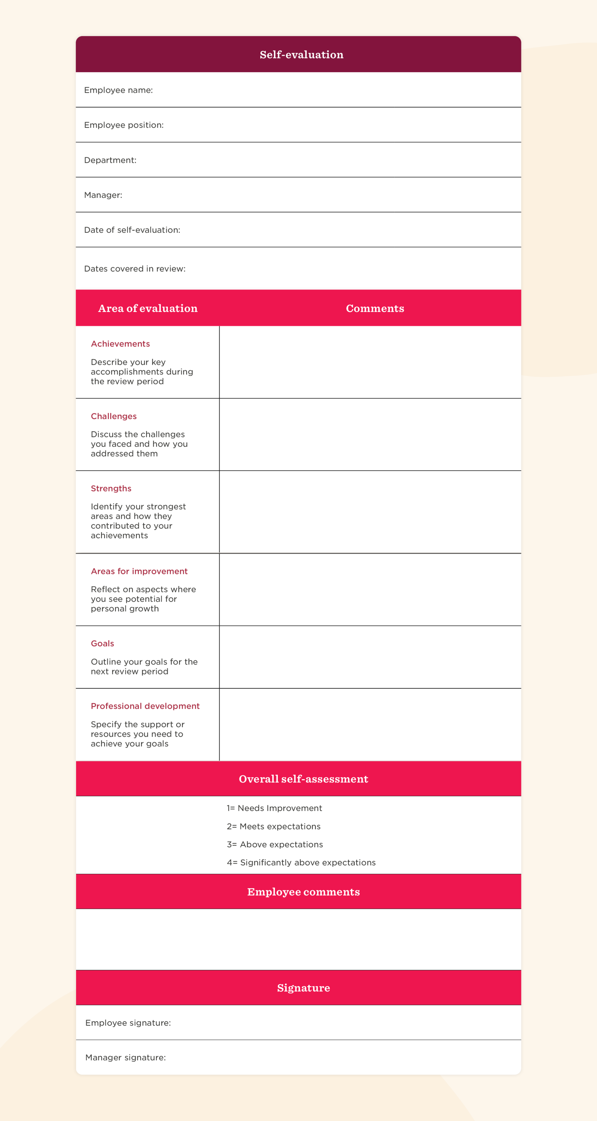 Employee evaluation templates & review forms | HiBob