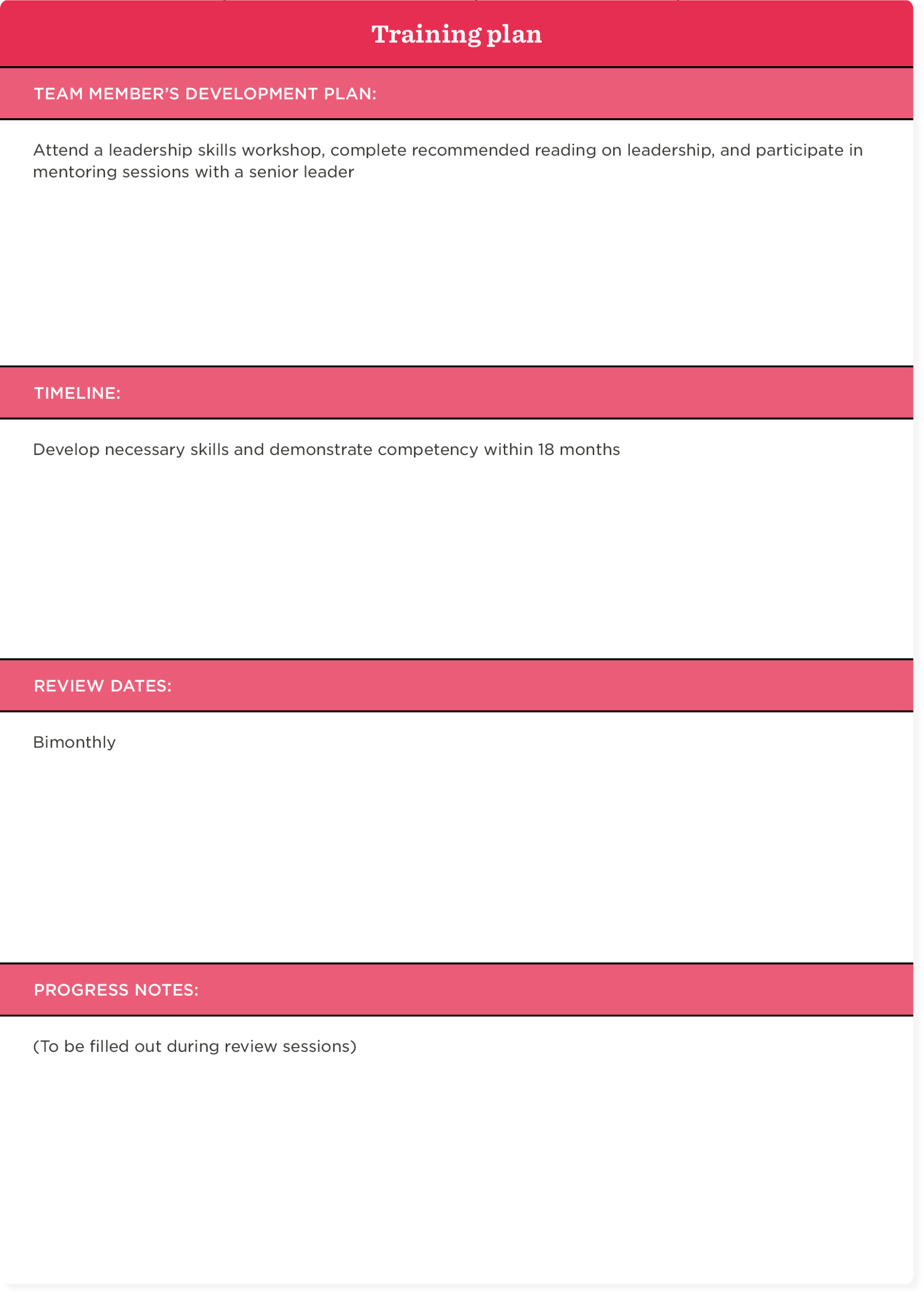 Employee development plan template and examples | HiBob