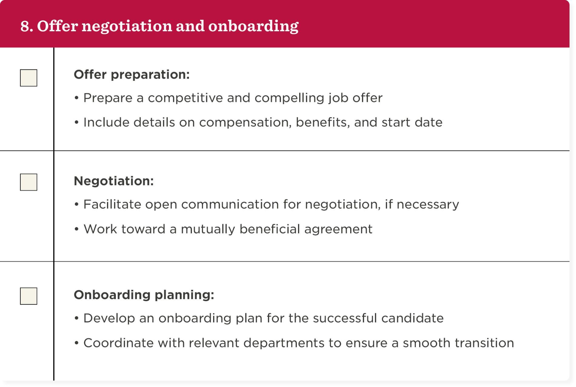 Hiring process checklist: Steps for recruiting employees | HiBob