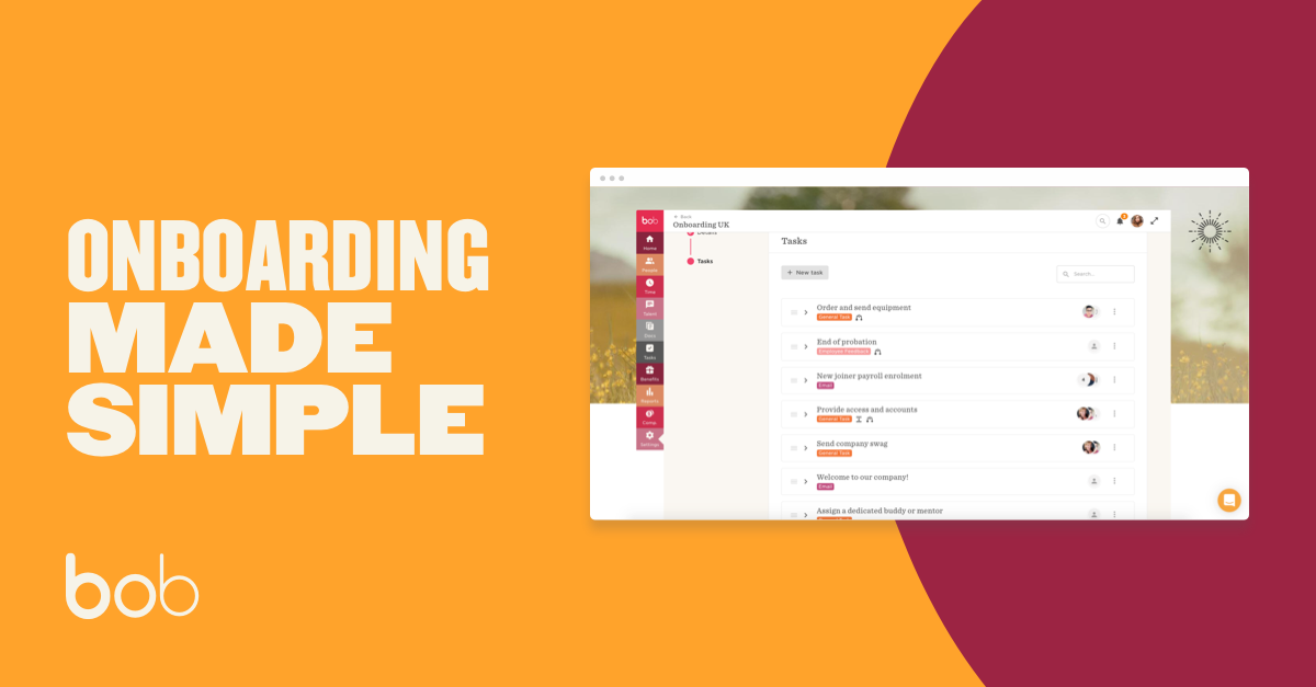 Onboarding automation using task lists | HiBob